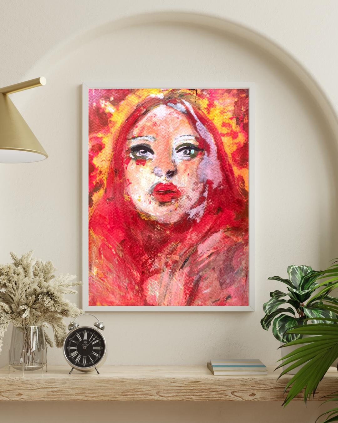 A5 Watercolor Woman Portrait: Resurrection, Rebirth From Ashes - Etsy