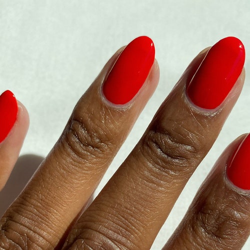 Blood Red Vegan Nail Polish Neon Bright Red Creme Nail - Etsy