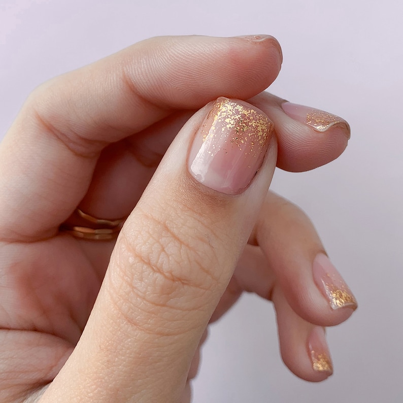 Gold Metallic Flake Vegan Nail Polish Topper Sun-kissed - Etsy