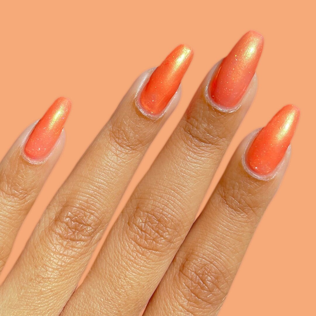 Coral-orange Shimmer Nail Polish Cirque Colors Bird of Paradise - Etsy