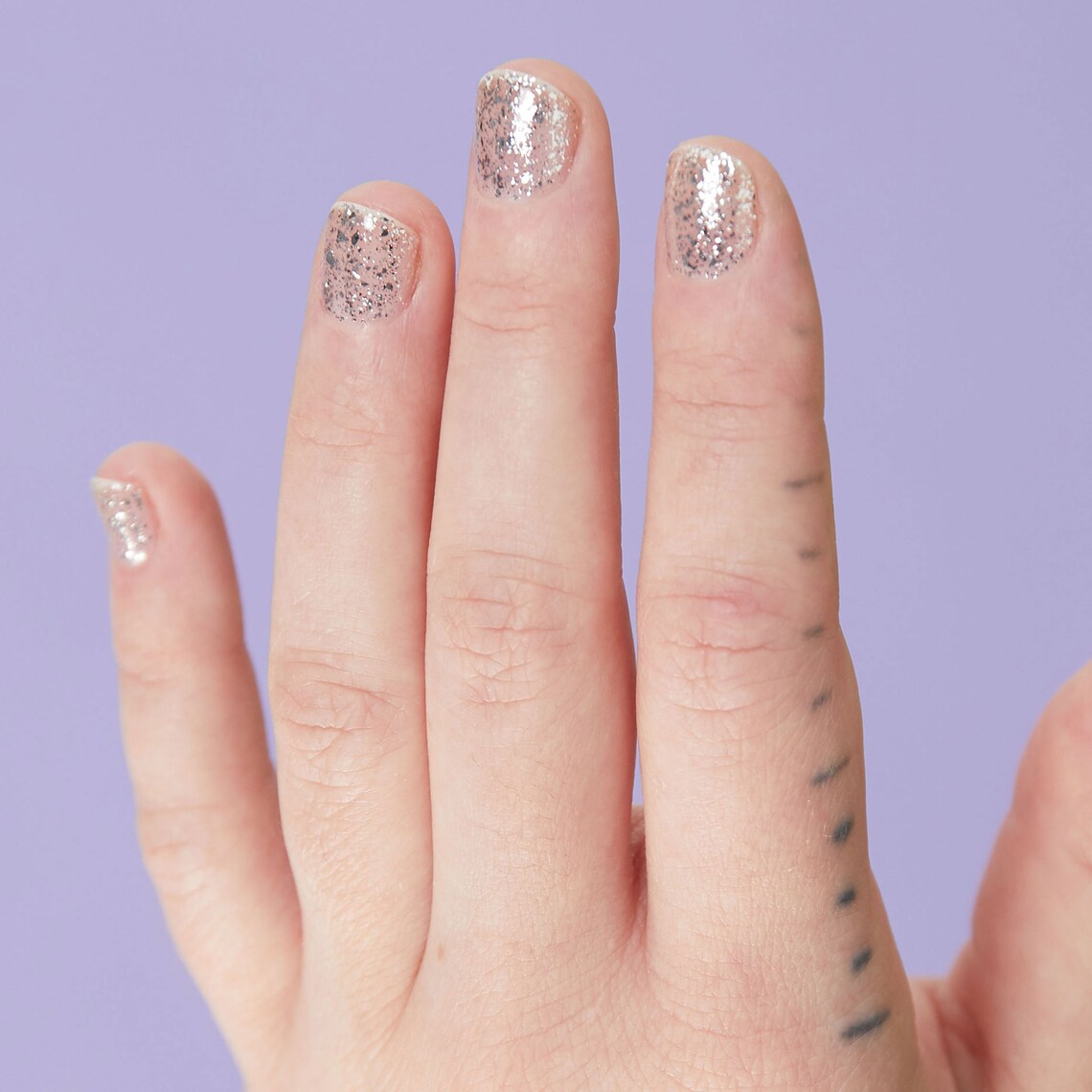 Silver Glitter Metallic Flake Vegan Nail Polish Topper - Silver Lining ...