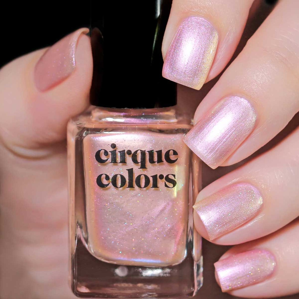 Pearl Pink Vegan Nail Polish - Pearlescent Pink Shimmer Holo Nails ...