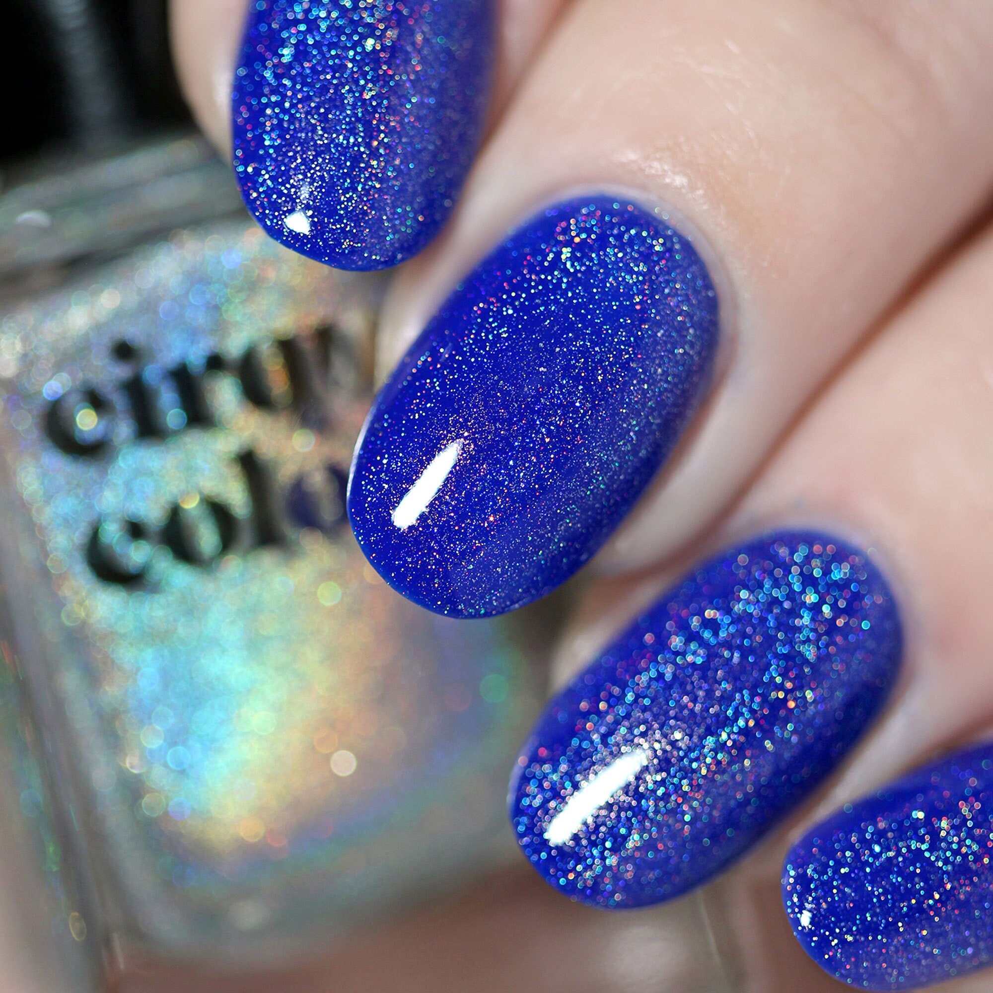 Silver Holographic Top Coat Vegan Nail Polish - Clear Holo Topper Nail ...