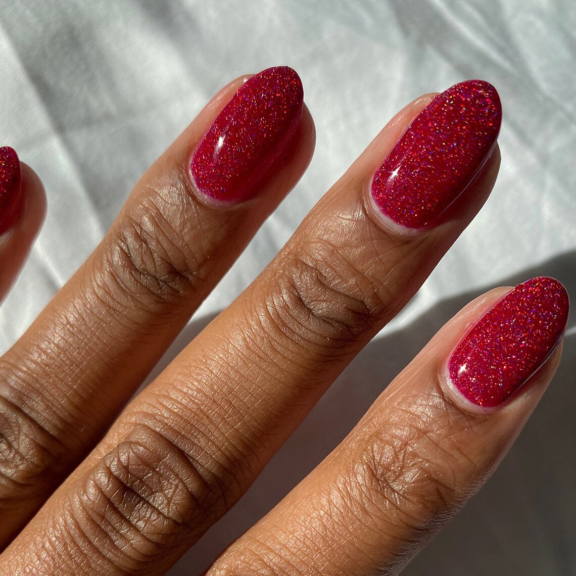 Crimson Red Holographic Vegan Nail Polish Red Glitter - Etsy