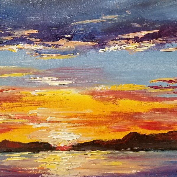 Sunset Oil Painting - Etsy
