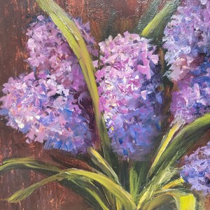 Purple Hyacinth Original Oil Painting Gift for Her Home Galery Wall ...
