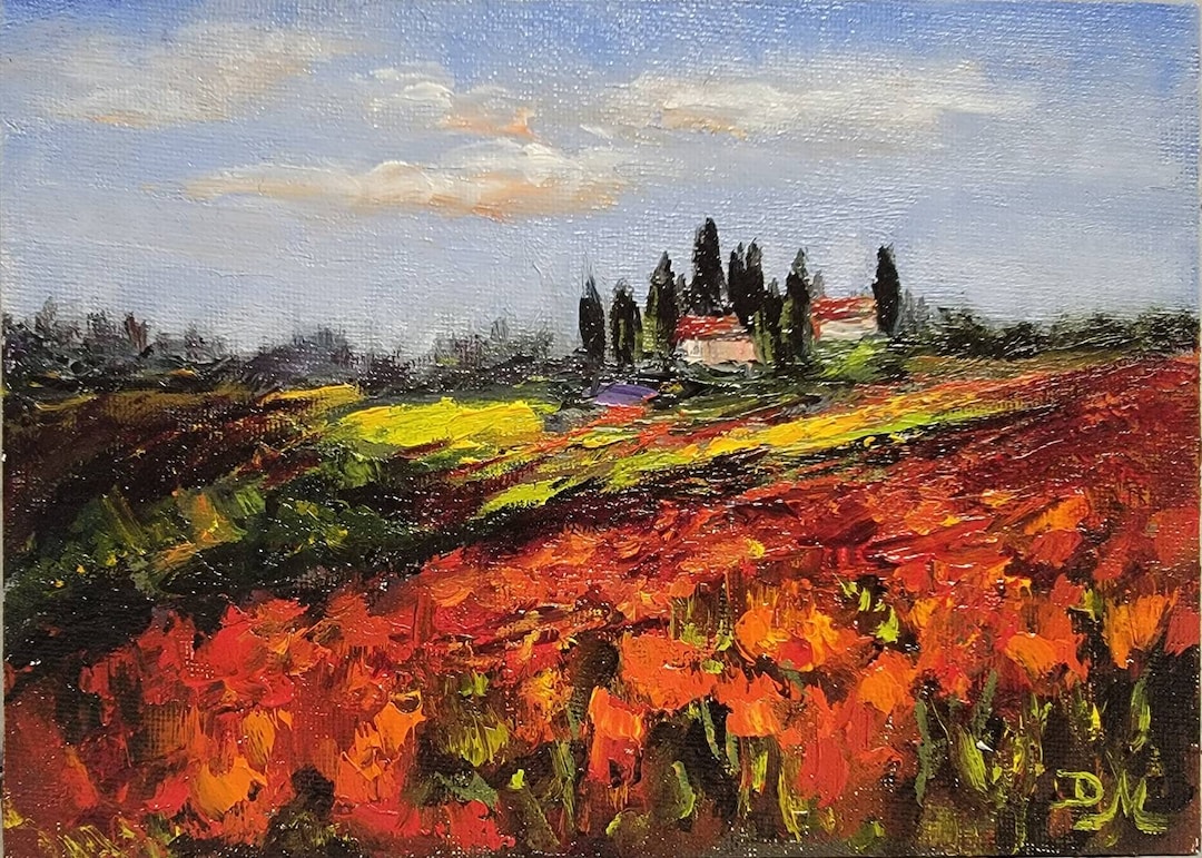 Tuscany Original Oil Painting Hand Painted Small Artwork Collectible ...