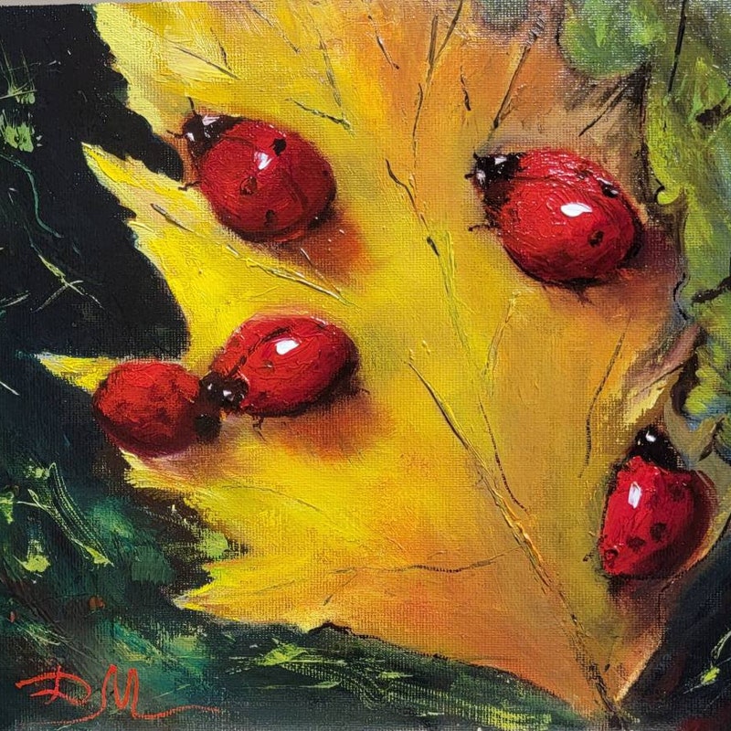 Ladybug Painting - Etsy