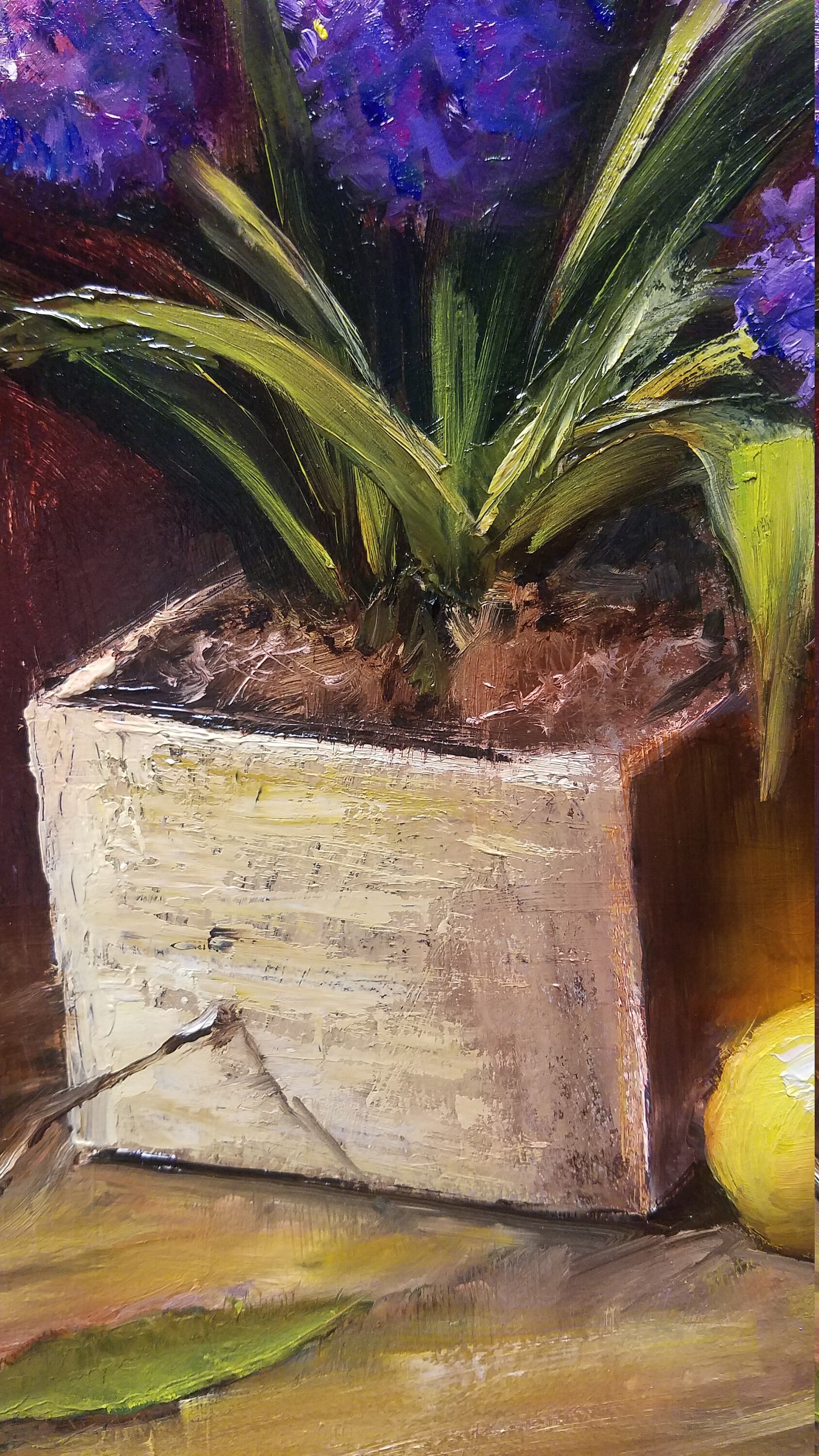 Purple Hyacinth Oil Painting: Original Floral Still Life Art - Etsy