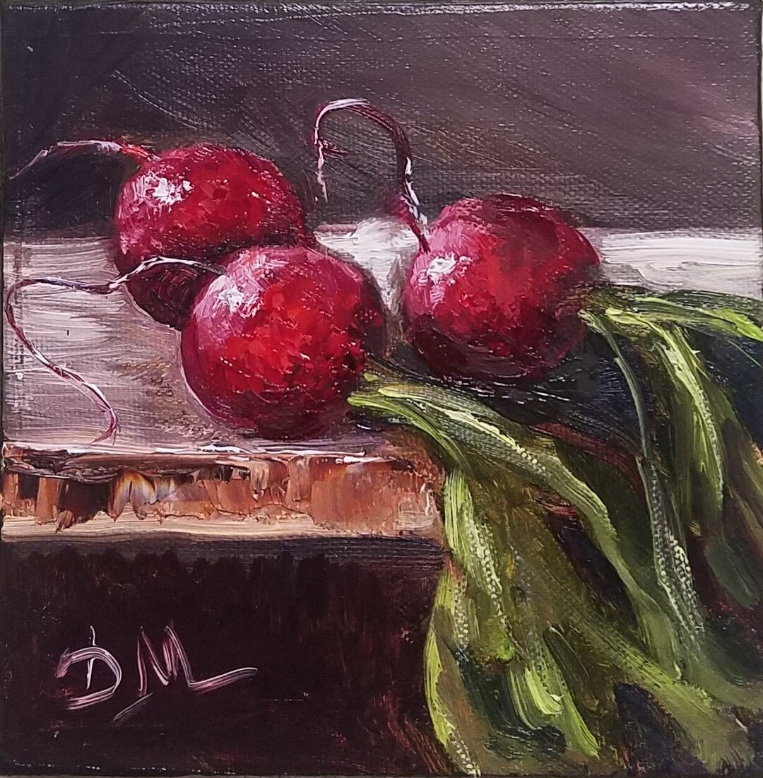 Radishes Original Oil Painting on Canvas Wall Art Kitchen Art Ready to ...