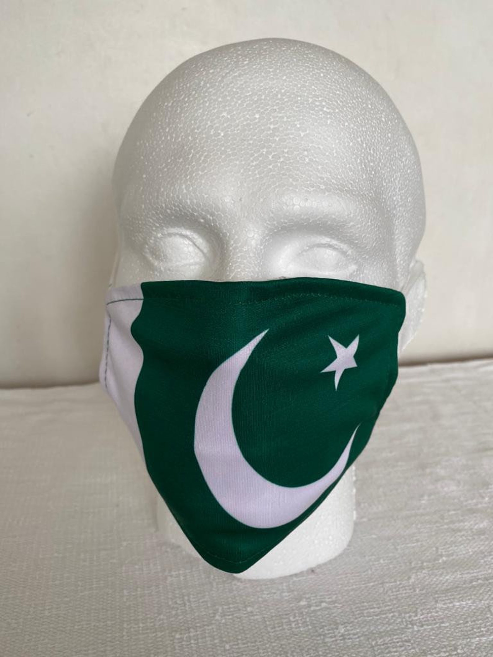 Pakistani flag face mask reusable washable poly cotton double | Etsy