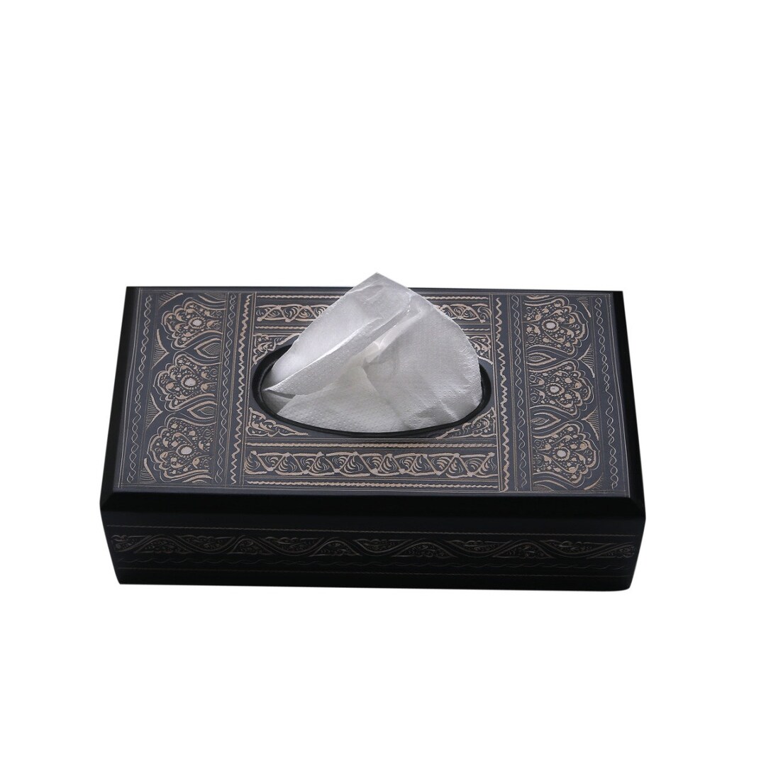 Elegant Wooden Tissue Box Lacquer Art Handcrafted Holder Customizable ...