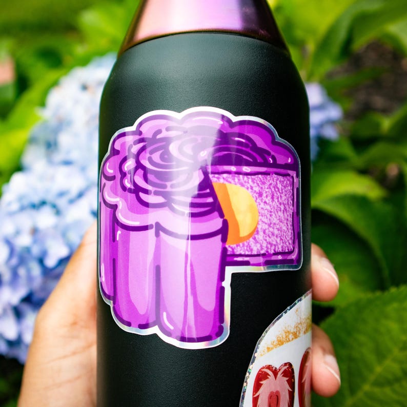 Holographic Ube Mooncake Sticker - Etsy