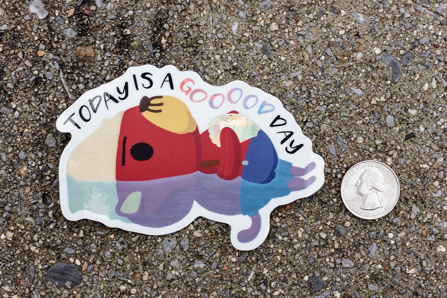 Holographic Pascal Good Day ACNH Sticker - Etsy