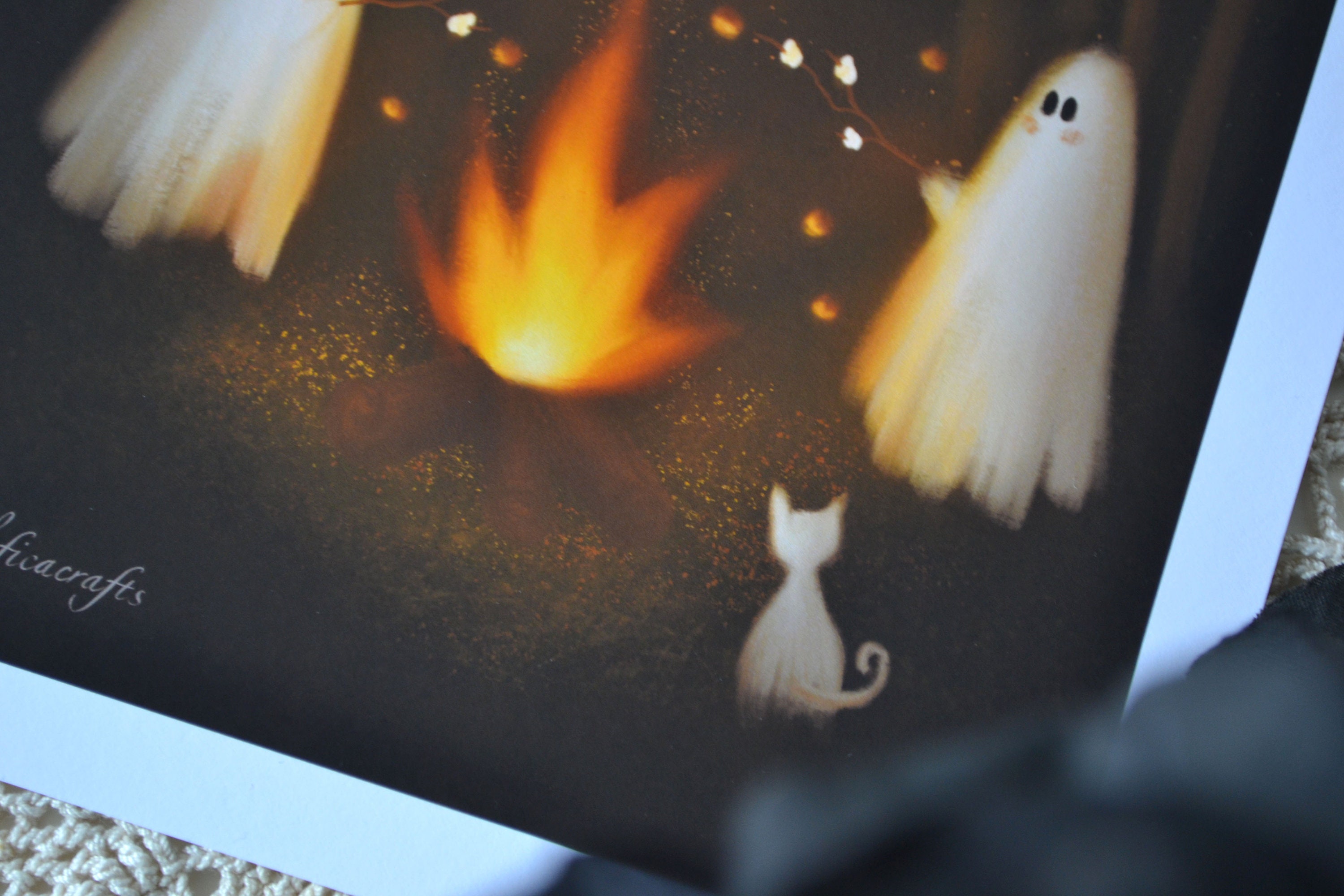 Spooky Smores Ghost Art Print - Etsy