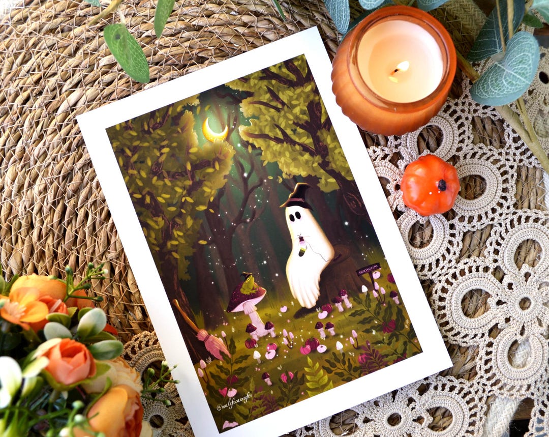 Moonglow Ghost and Toad Art Print - Etsy
