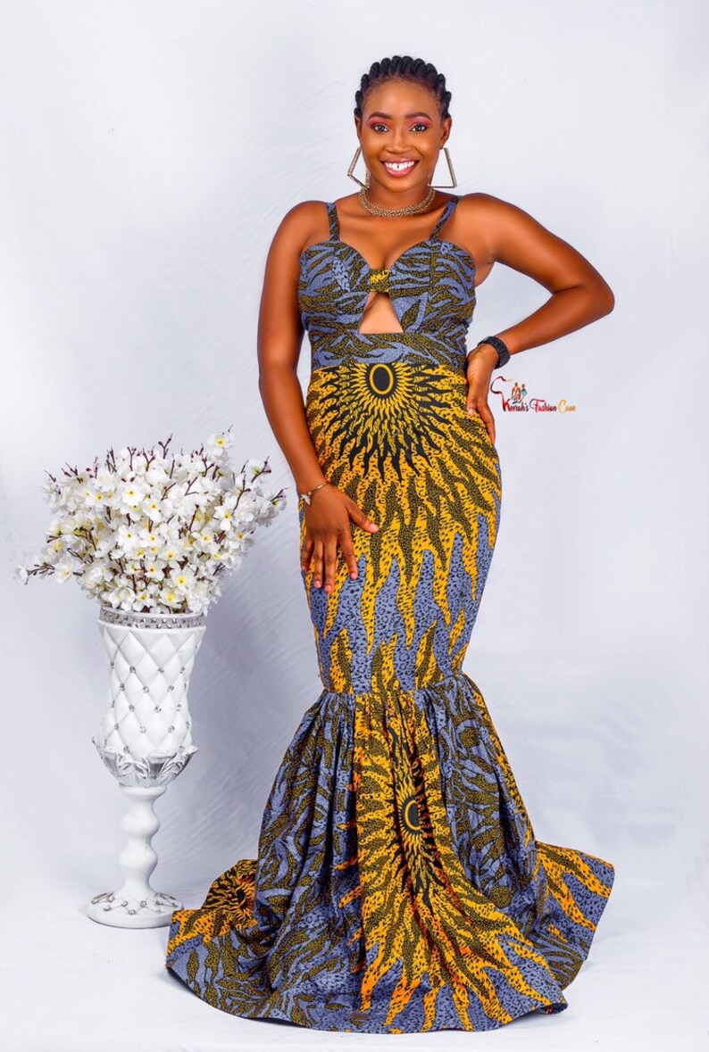 African Mermaid Prom Dressafrican Maxi Dressankara Party Etsy