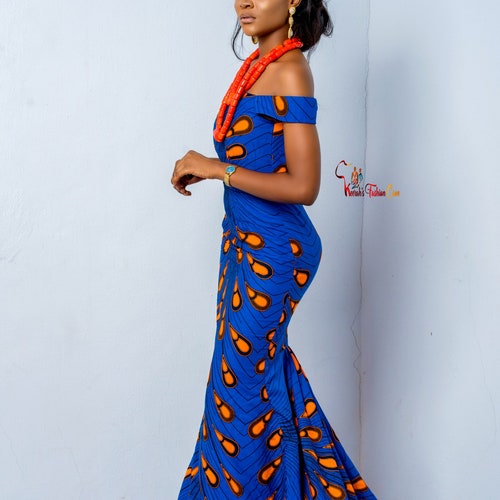 Long African Print Party Dressafrican Clothing For Etsy