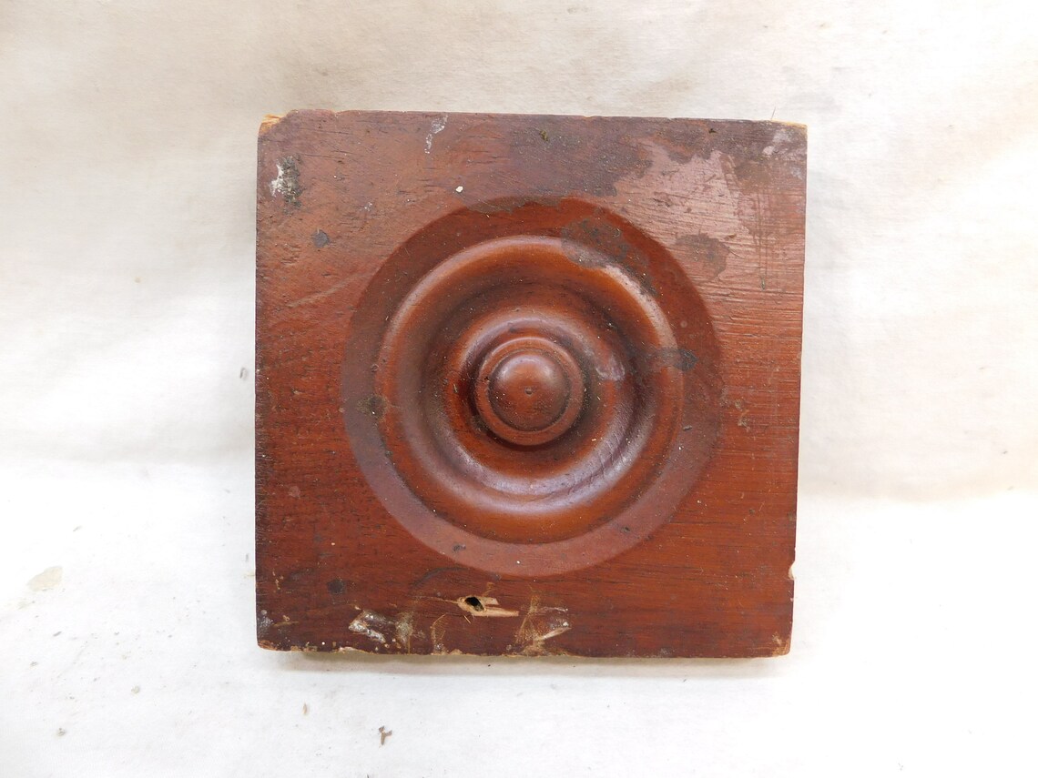 1800's Wood Antique ROSETTE Plinth Block VICTORIAN Trim | Etsy