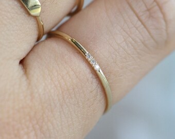 Tiny diamond ring | Etsy