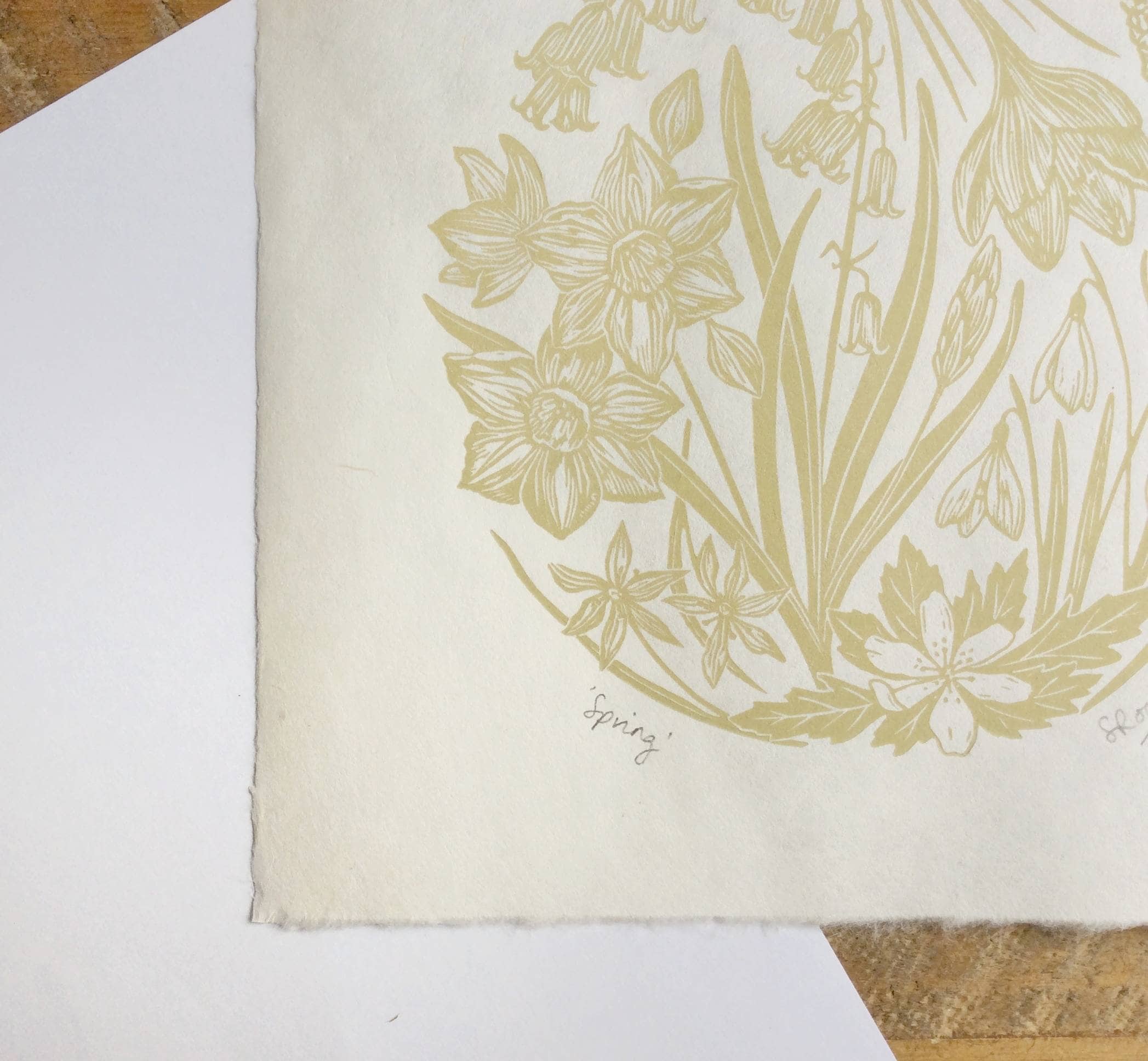 Spring Flowers Linoprint. Hand-pulled Botanical Print in A - Etsy UK