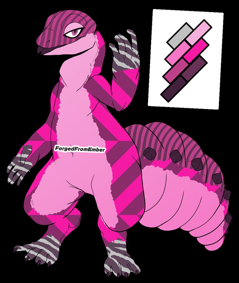 Leopard Gecko Anthro Adoptables Male Colorful base by - Etsy