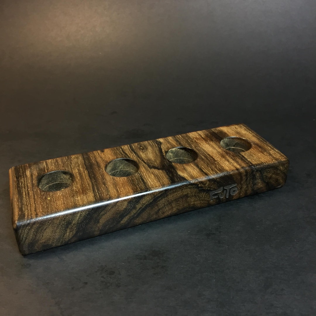 Futo Bowl Stand - Ziricote - Holds X4 18/19mm Glass Bowls - Desktop ...