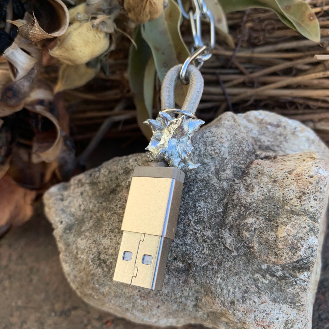 Spiky USB Cord Upcycled Solder Silver Jewelry Pendant Necklace Dreamy ...