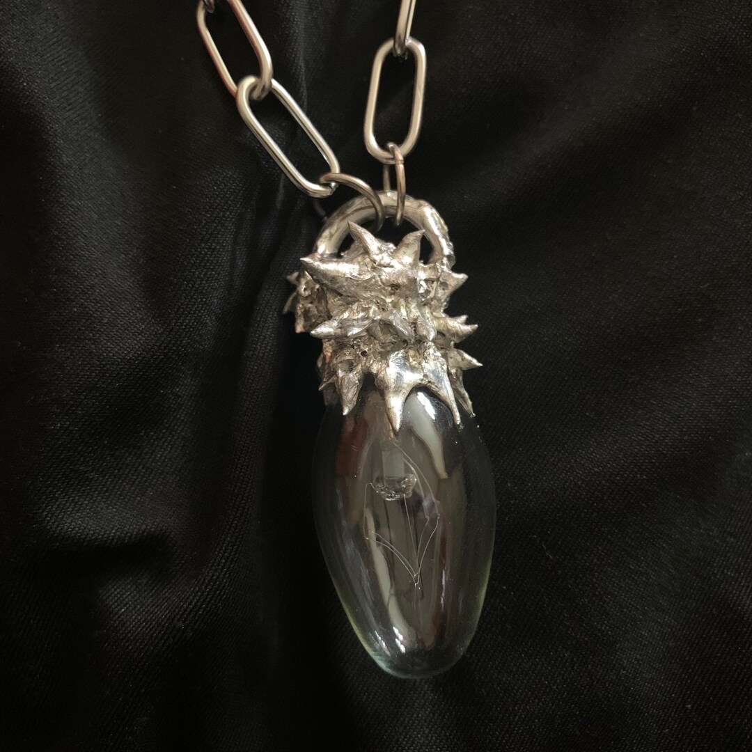 Spiky Lightbulb Upcycled Solder Silver Jewelry Pendant Necklace Dreamy ...