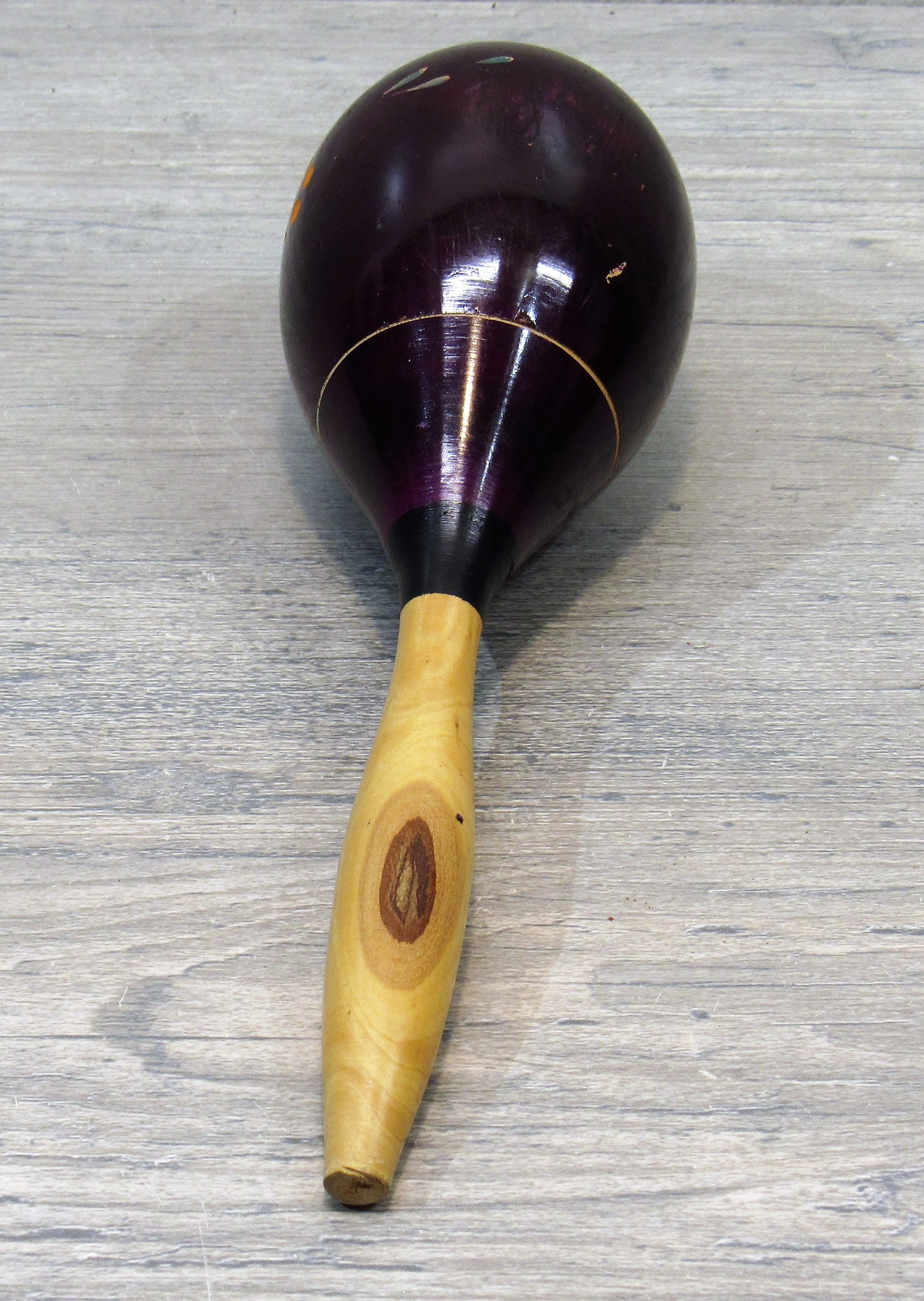 SINGLE WOOD MARACA Purple With Painted/Etched Design Natural | Etsy