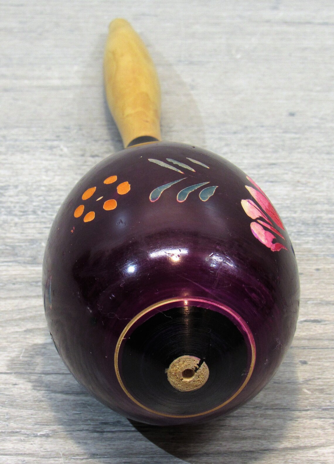 SINGLE WOOD MARACA Purple With Painted/Etched Design Natural | Etsy