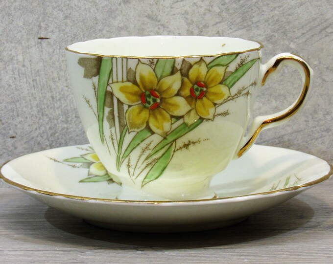 VTG DELPHINE CHINA Tea Cup & Saucer, Made in England, Daffodils ...