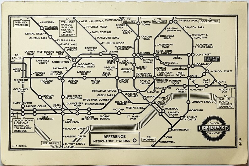 1939 London Underground Map Original Page Print - Etsy