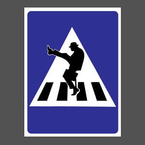 Silly Walking Sign - Monty Python Flying Circus Ministry of Silly Walks ...