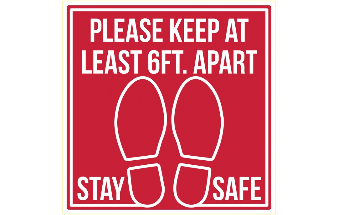 COVID Signage - Floor Graphics - 6 Feet Apart Social Distance Signs - Etsy