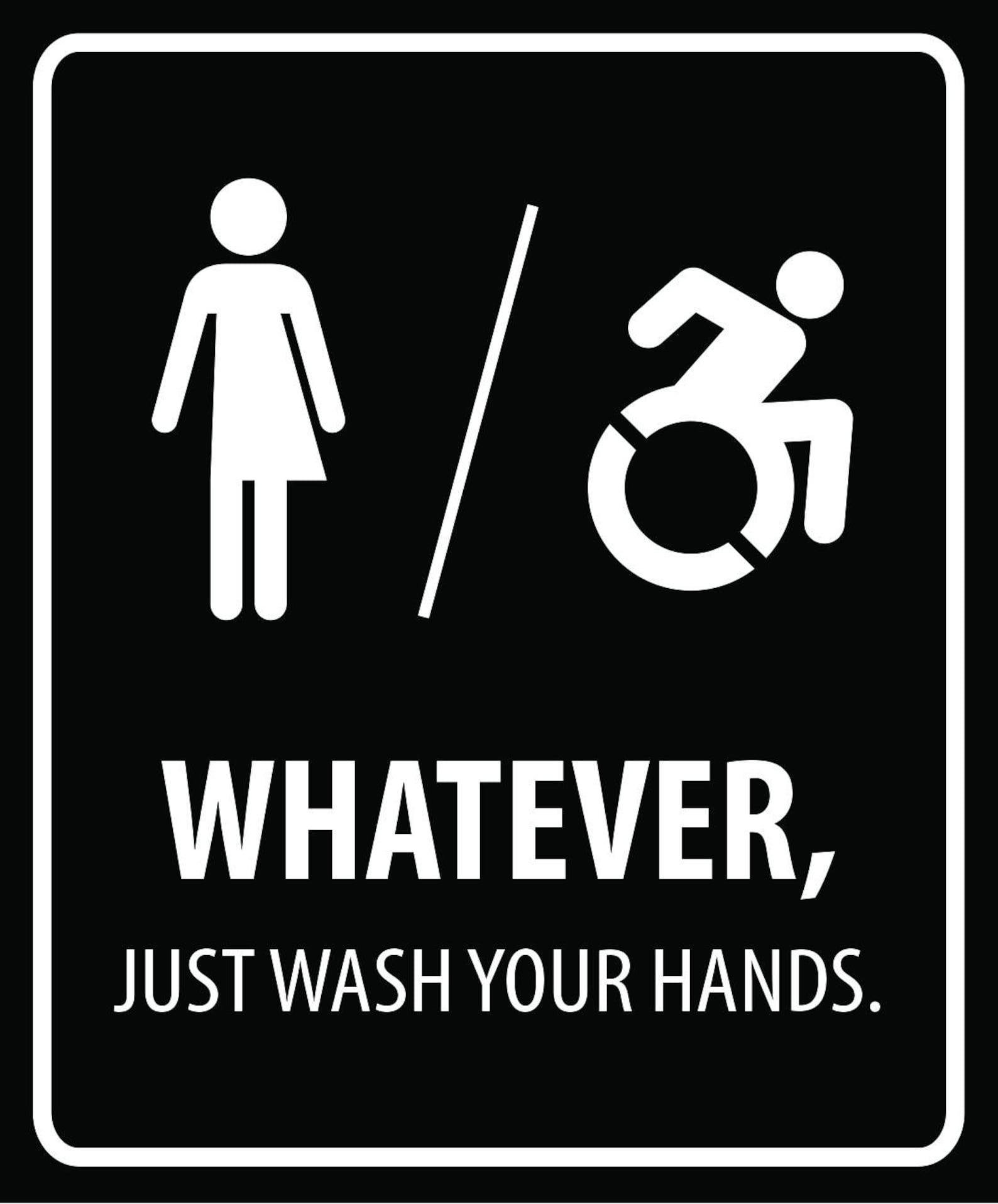 Restroom Bathroom Sign (gender Neutral, Unisex, Men's, Women's ...