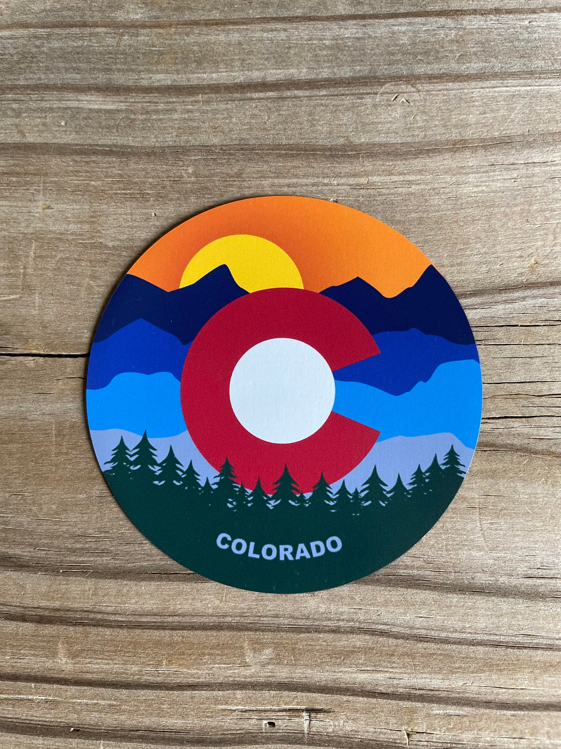 Colorado Sticker CO Mountain Sunset Sticker Colorado Gift - Etsy
