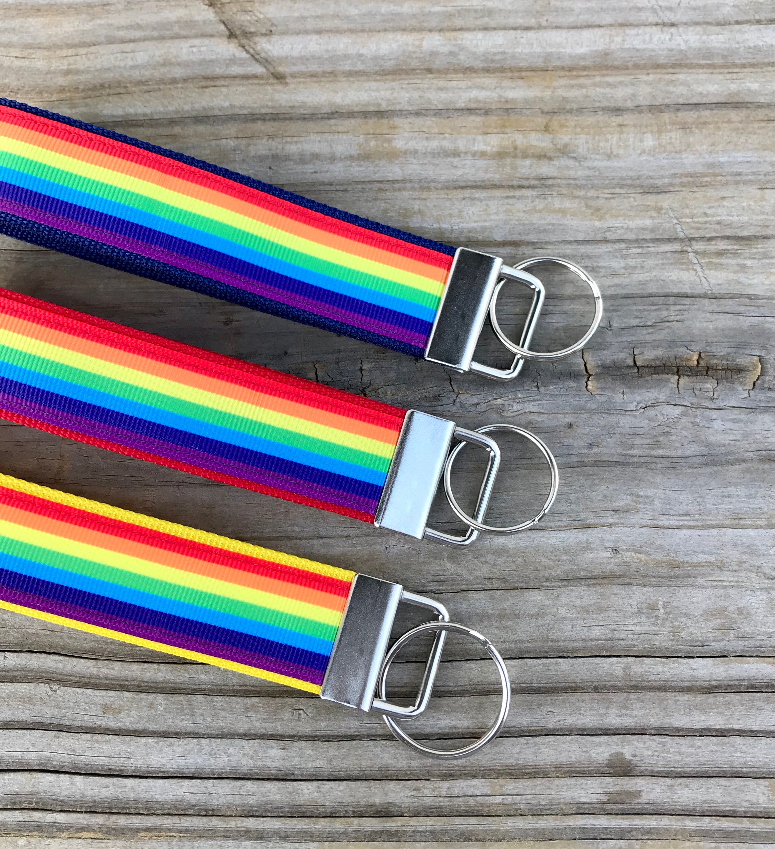 LGBTQ Rainbow Pride Wristlet Keyfob Gay Pride Rainbow | Etsy