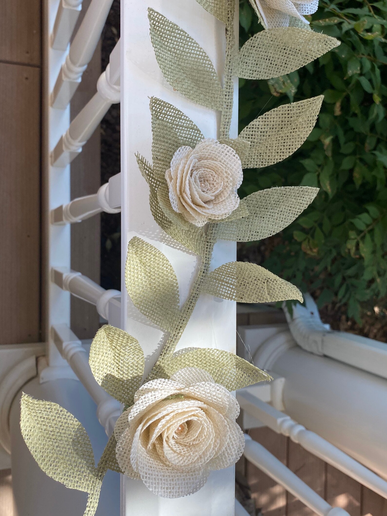 46 Ivory burlap garland ivory flower Garland burlap floral | Etsy