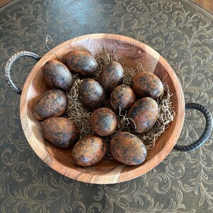 6 Vintage Rustic Primitive Easter Eggs Ornament French Shabby Chic ...