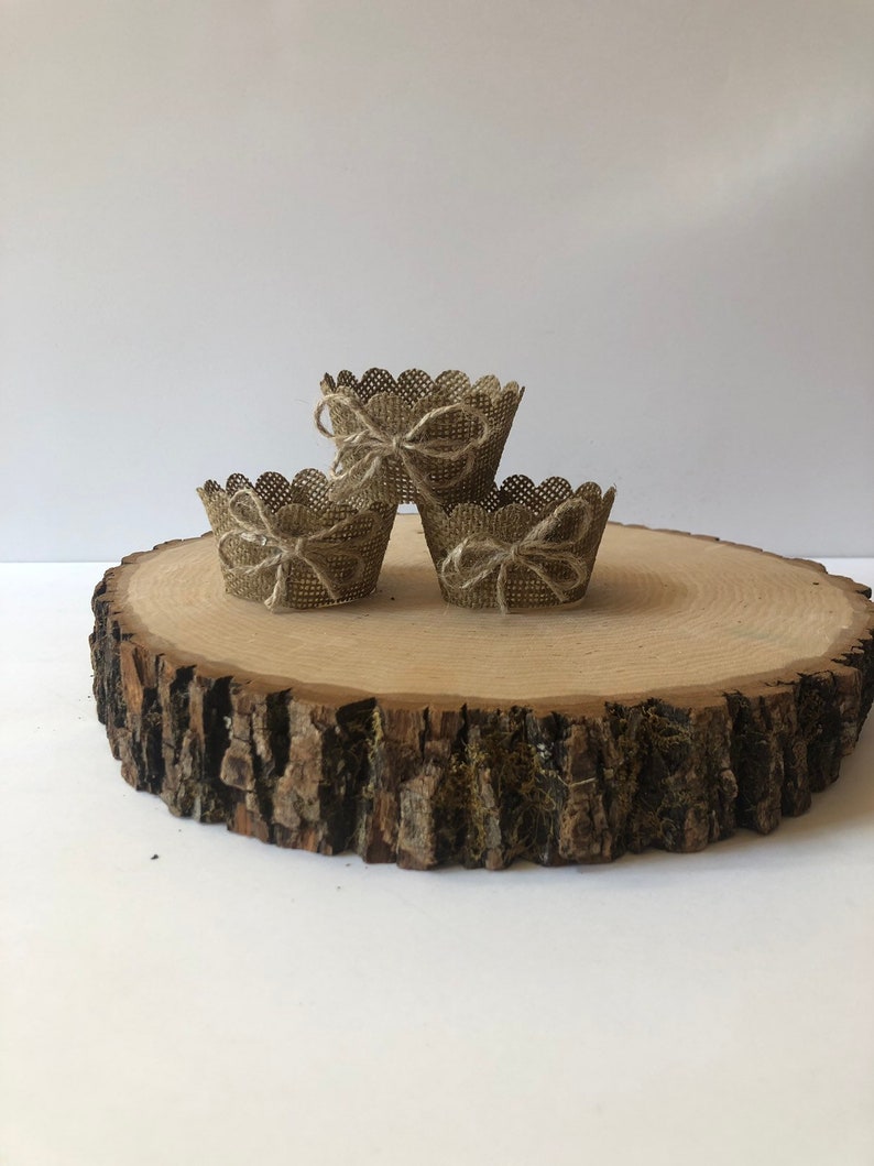 Burlap cupcake wrappers rustic cupcake wrappers wedding | Etsy