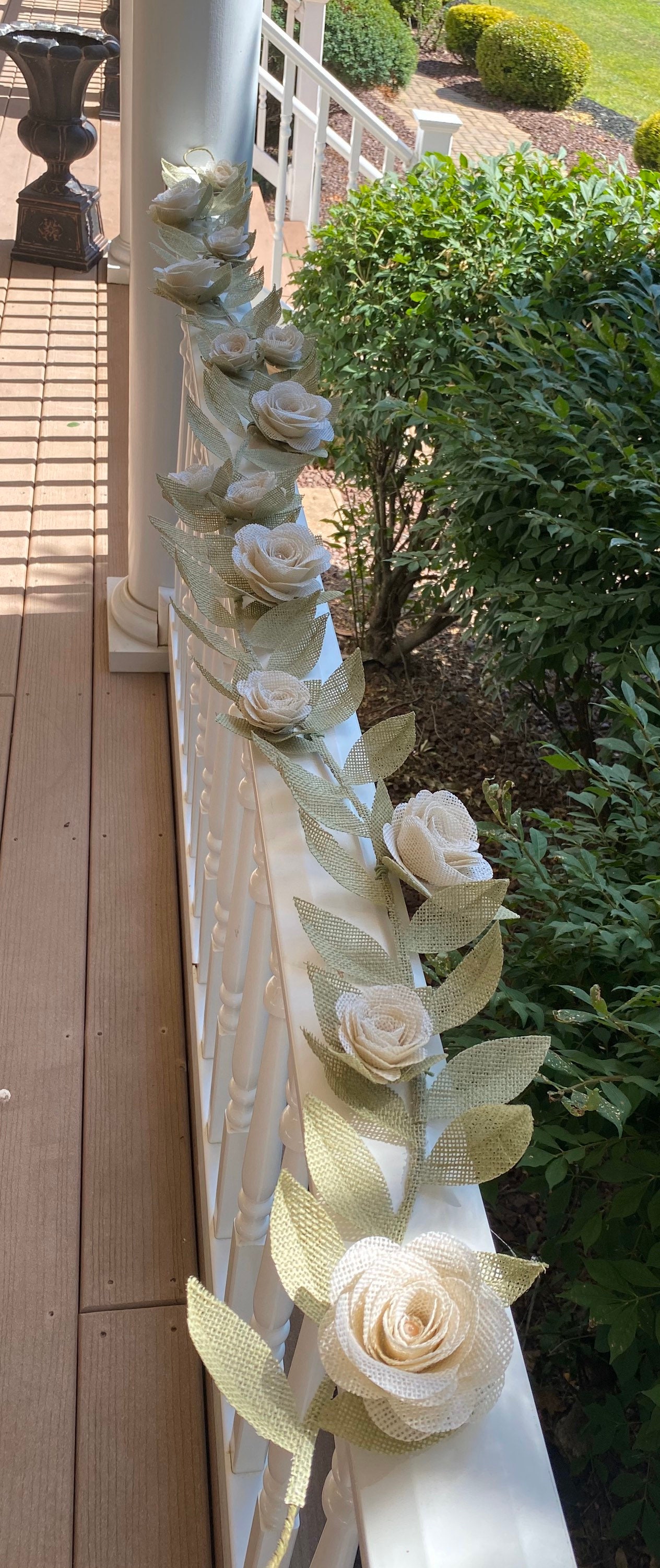 72'' Ivory burlap garland ivory flower Garland | Etsy