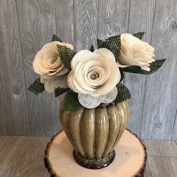 Burlap Flowers - Etsy