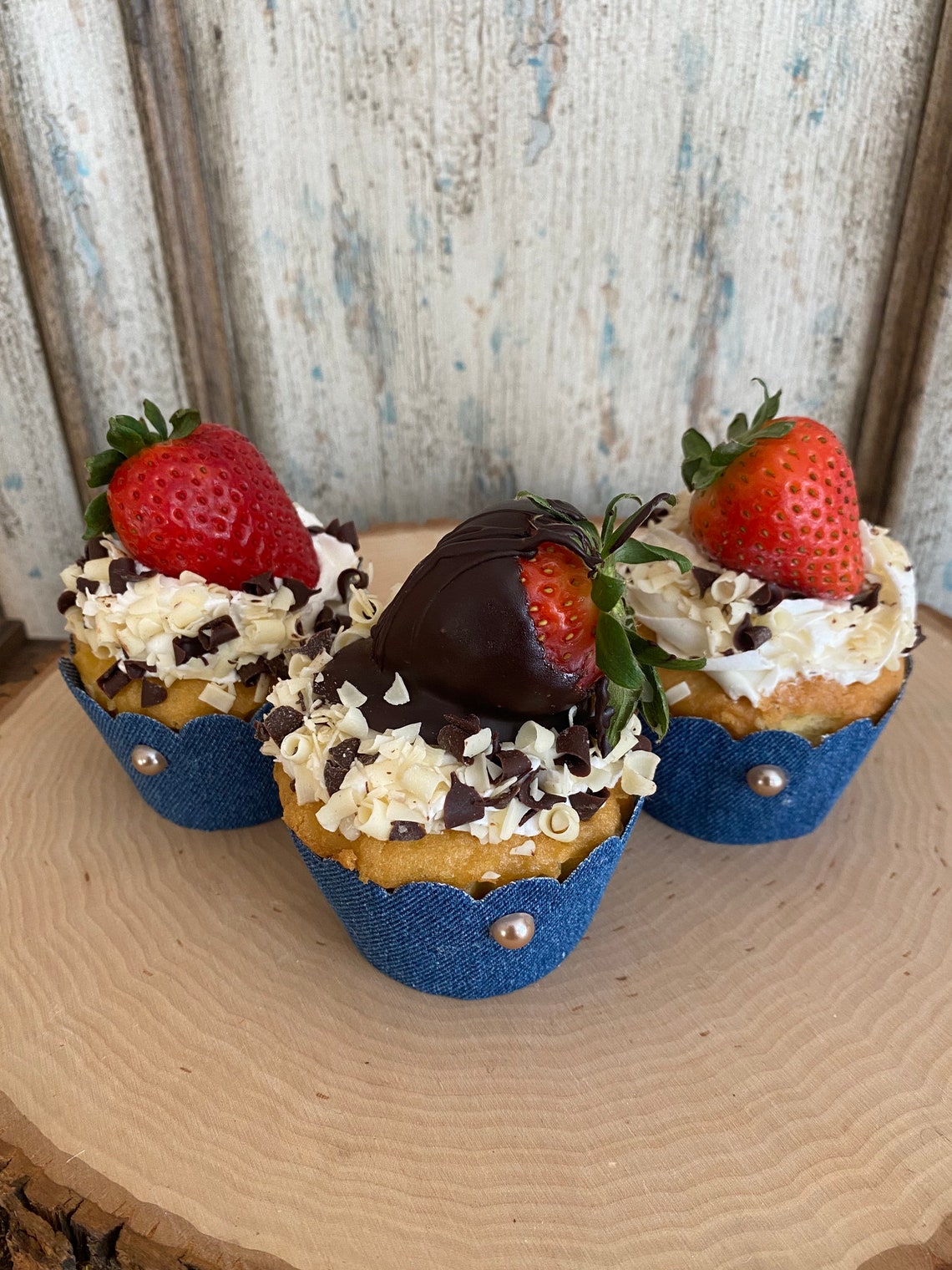 Denim and Pearls Cupcake Wrappers Denim Cupcake Wrappers | Etsy