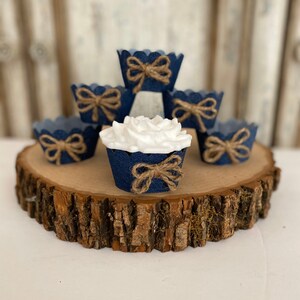 Denim Cupcake Wrappers, Blue Cupcake Liner, Rustic Cupcake Wrapper ...