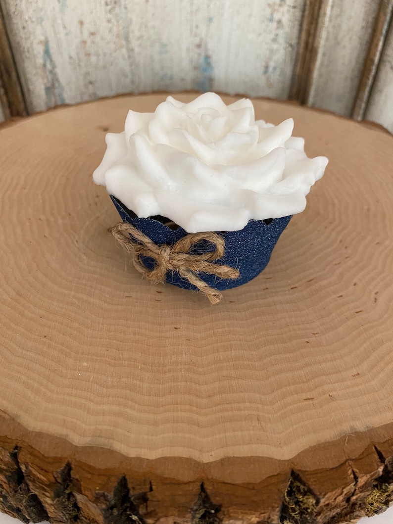 Denim Cupcake Wrappers Blue Cupcake Liner Rustic Cupcake - Etsy