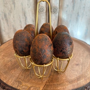 6 Vintage Rustic Primitive Easter Eggs Ornament French Shabby Chic ...