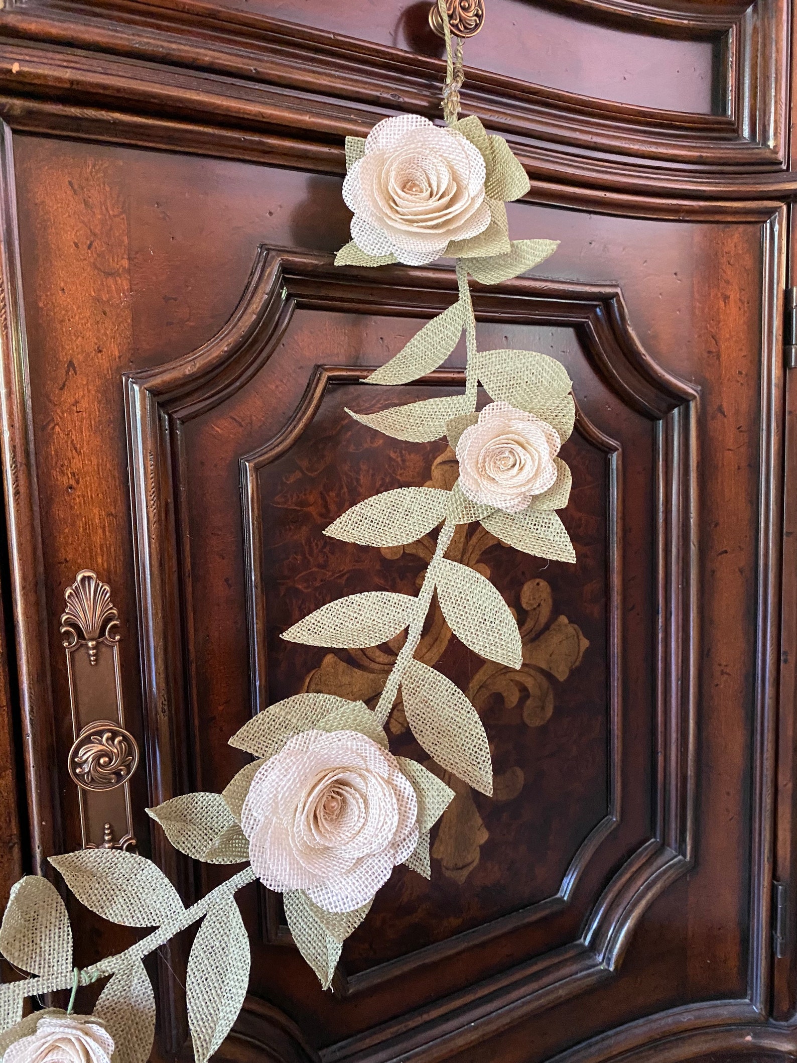 46 Ivory burlap garland ivory flower Garland burlap floral | Etsy