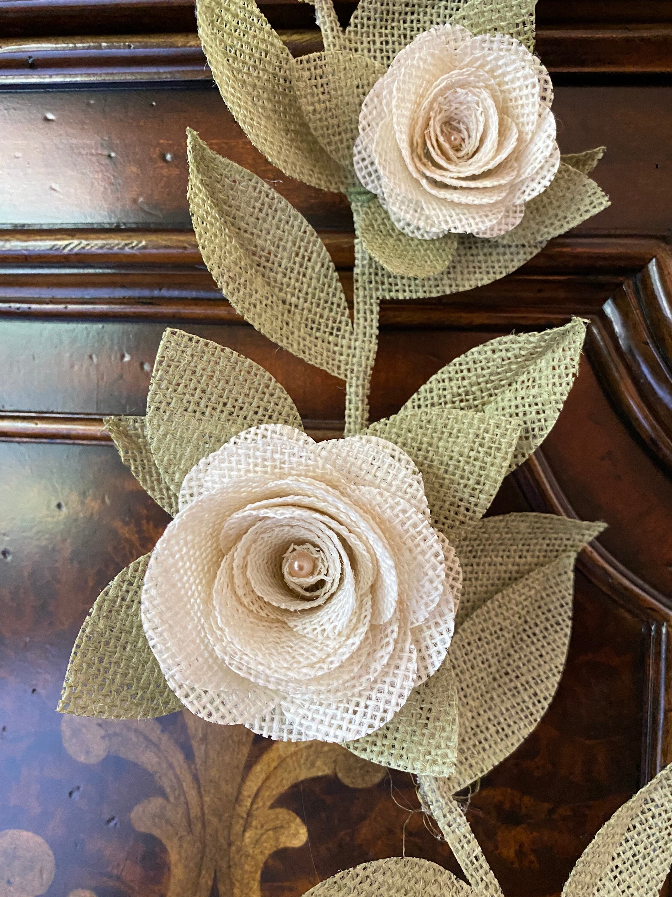 46 Ivory burlap garland ivory flower Garland burlap floral | Etsy