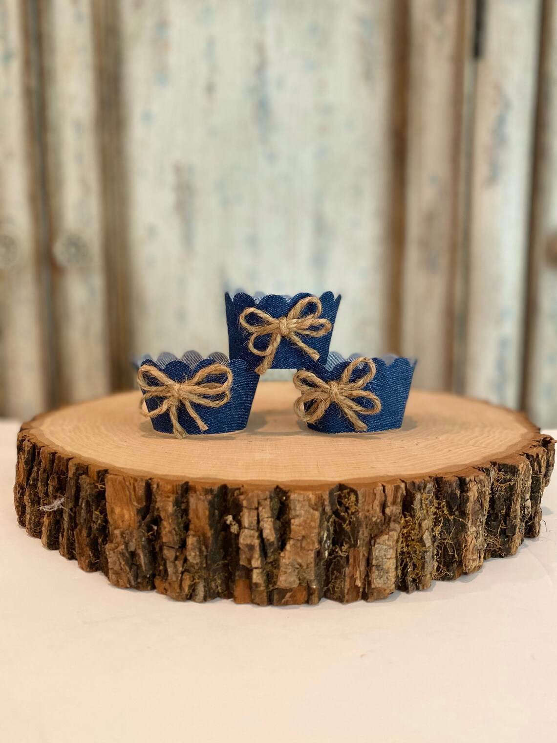 Denim Cupcake Wrappers Blue Cupcake Liner Rustic Cupcake - Etsy